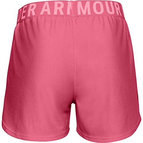 Under Armour Girls' Play Up Solid Workout Gym Shorts , Pink Lemonade (668)/Cerise , Youth Large