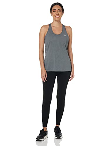 Under Armour Women's HeatGear Armour Racer Tank , Pitch Gray Light Heather (012)/Metallic Silver , Medium