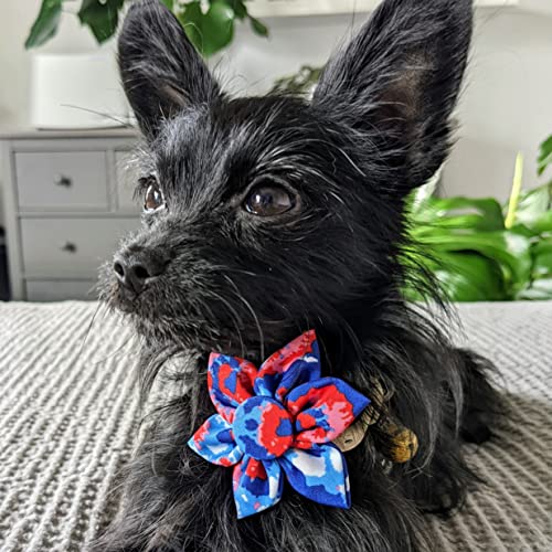 H&K Pet Pinwheel | American Tie Dye (Small) | 4th of July Velcro Collar Accessory for Dogs/Cats | Fun Pet Pinwheel Collar Attachment | Cute, Comfortable Pet Accessory