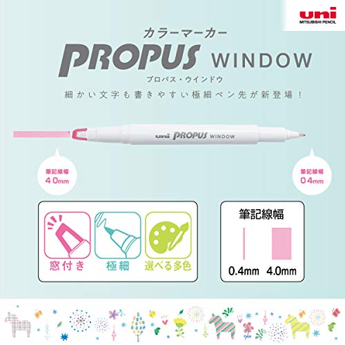 uni Propus Window Basic Color, 5 Colors Set (Pus-103T 5C)