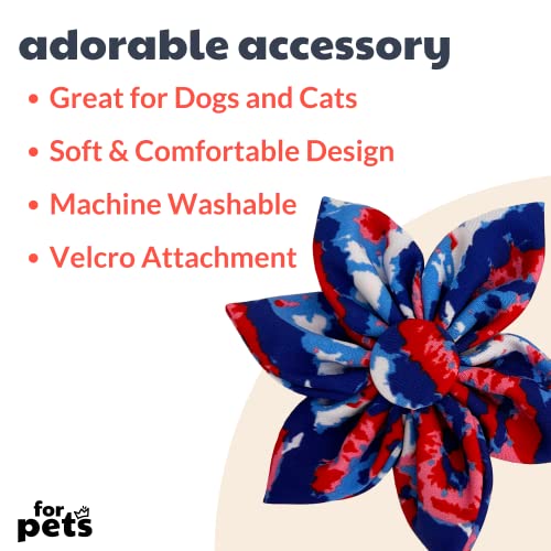 H&K Pet Pinwheel | American Tie Dye (Small) | 4th of July Velcro Collar Accessory for Dogs/Cats | Fun Pet Pinwheel Collar Attachment | Cute, Comfortable Pet Accessory