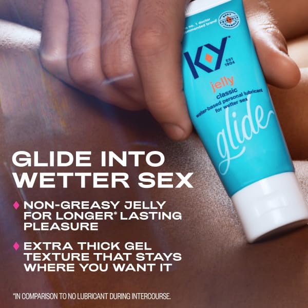 K-Y Jelly Lube, Personal Lubricant, Water Based Formula, Safe to Use with Latex Condoms, For Men, Women and Couples, 4 FL OZ (Pack of 4)