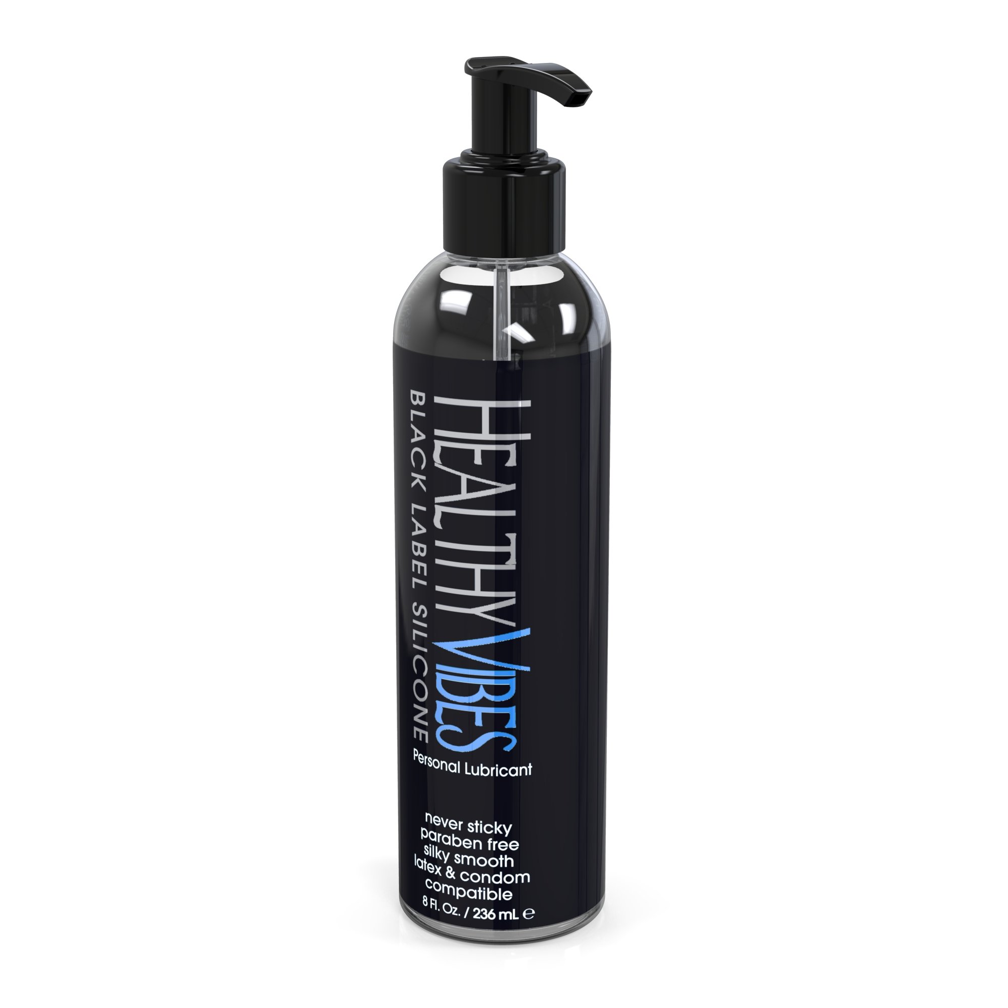 Black Label Silicone Based Personal Lubricant- Lasts Long & Easy to Clean, Water Resistant Lube, Lubricant for Privacy Safe for Most Skin Types- 8 oz