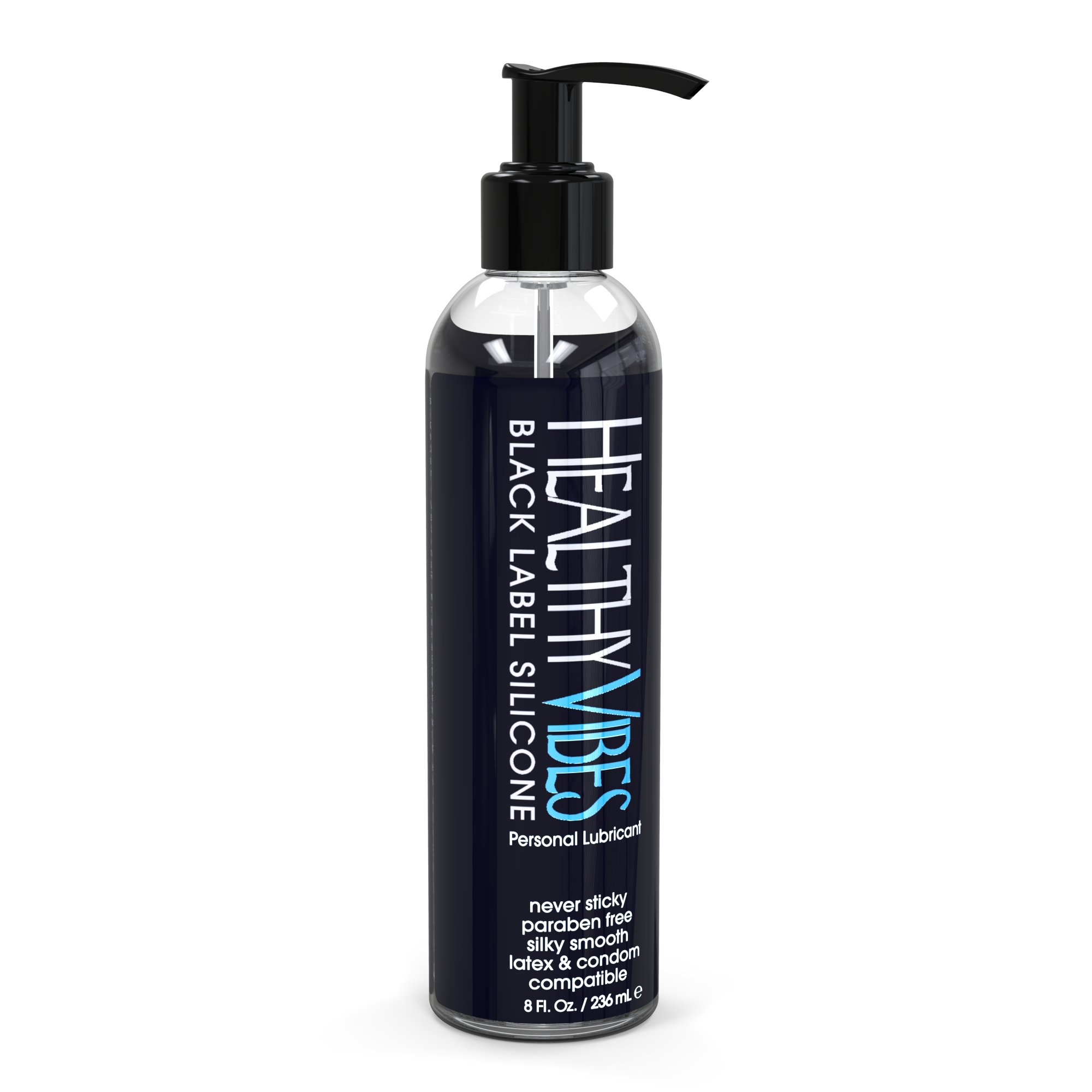 Black Label Silicone Based Personal Lubricant- Lasts Long & Easy to Clean, Water Resistant Lube, Lubricant for Privacy Safe for Most Skin Types- 8 oz