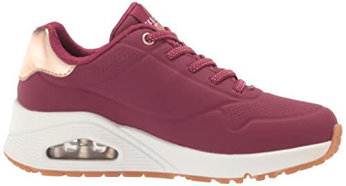 Skechers Women's UNO-Shimmer Away Sneaker, Burgundy, 7.5