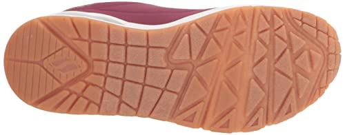 Skechers Women's UNO-Shimmer Away Sneaker, Burgundy, 7.5