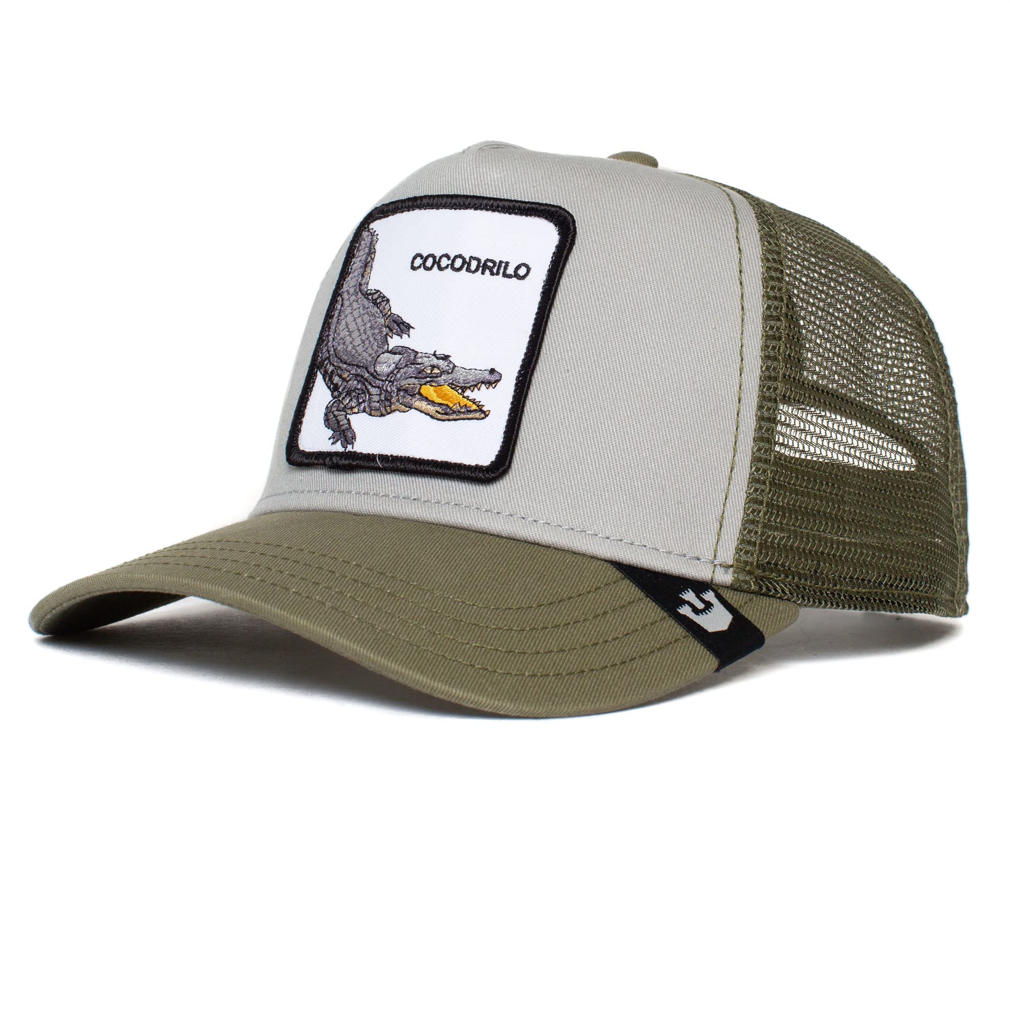 Goorin Bros. The Farm Unisex Spanish-Language Adjustable Mesh Trucker Hat, Olive (Crocodillio), One Size
