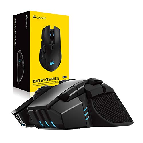 Corsair Ironclaw Wireless RGB - FPS and MOBA Gaming Mouse - 18,000 DPI Optical Sensor - Sub-1 ms SLIPSTREAM Wireless