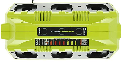 RYOBI P135 18V One+ 6 Port Lithium Ion Battery Supercharger (18V Batteries Not Included/Charger Only)