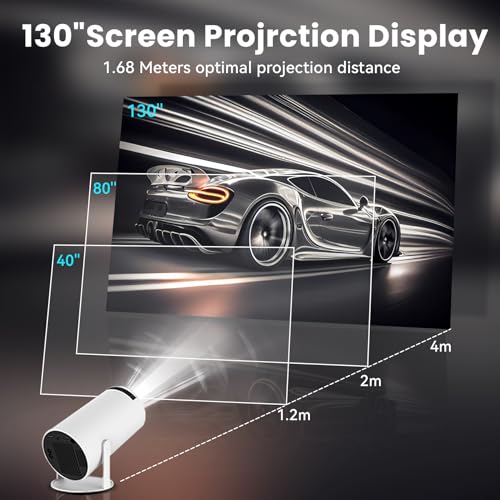C Cosycost Mini Projector,Auto Keystone Correction Portable Projector 200 ANSI 4K Smart Projector with WiFi 6 BT 5.0 Screen Adjustment,180 Degree Flip,Built-in Android OS 11.0 Home Theater Projector