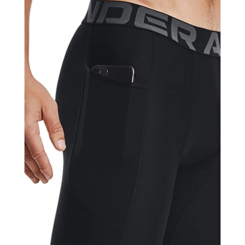 Under Armour Men's HeatGear Pocket Long Shorts , Black (001)/Pitch Gray , Medium