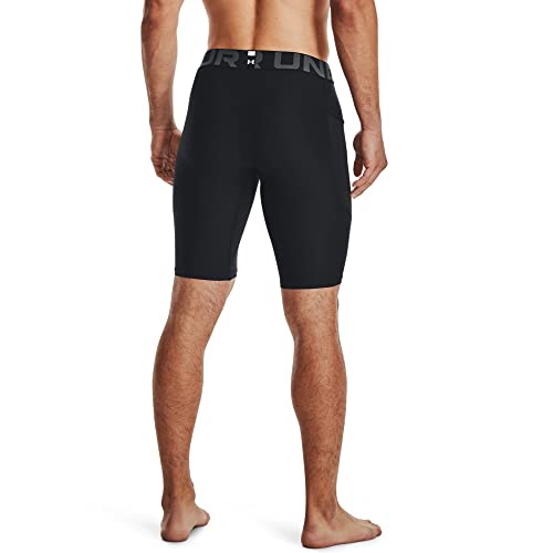 Under Armour Men's HeatGear Pocket Long Shorts , Black (001)/Pitch Gray , Medium