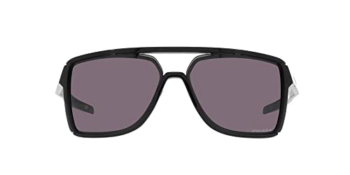 Oakley Men's OO9147 Castel Rectangular Sunglasses, Black Ink/Prizm Grey, 63 mm