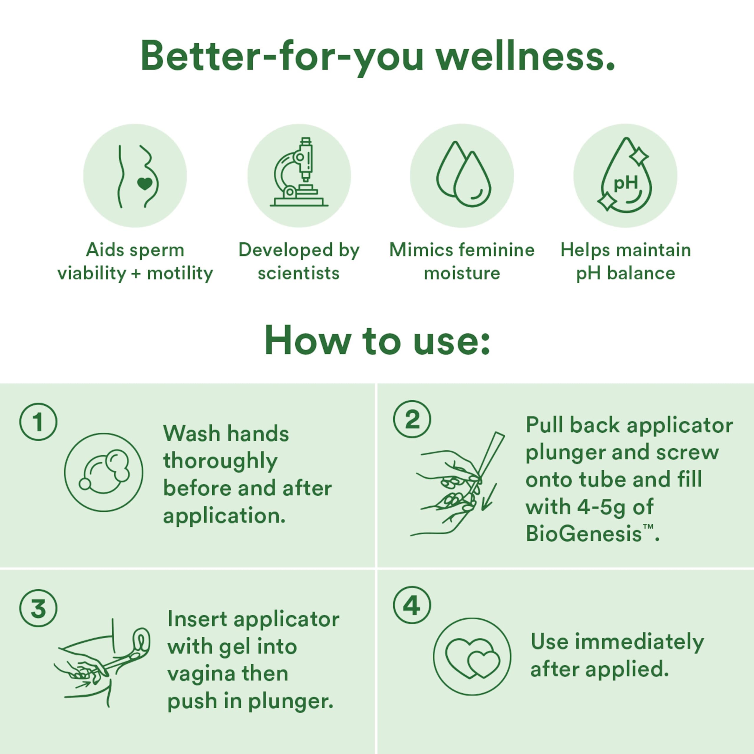 Good Clean Love Biogenesis Fertility-Friendly Lubricant, Water-Based Lube for Women & Couples Trying to Conceive, with Magnesium and Calcium Ions, Personal Lubricant, Safe for Toys, 2 Oz (2-Pack)