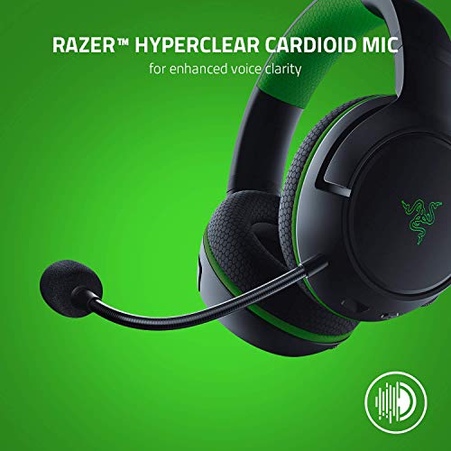 Razer Kaira Wireless Gaming Headset for Xbox Series X | S: Triforce Titanium 50mm Drivers - Cardioid Mic - Breathable Memory Foam Ear Cushions - EQ and Xbox Pairing Button - Black (Renewed)