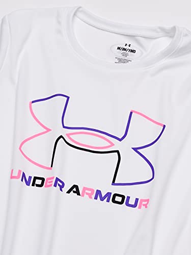 Under Armour girls Tech Big Logo Short Sleeve T-Shirt , (101) White / / Brilliant Violet , Youth Medium