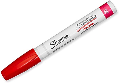 Sharpie Oil-Based Paint Marker, Medium Point, Red Ink, Pack of 3