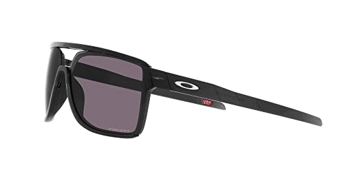 Oakley Men's OO9147 Castel Rectangular Sunglasses, Black Ink/Prizm Grey, 63 mm