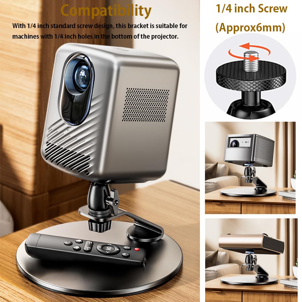 HVAYING Desktop Projector Stand Adjustable Tilt with 1/4" Screw - Ideal for Home, Office, and Studio - Compatible and Most LCD/DLP Video Projector
