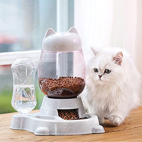 FUUIE Bowls for Food and Water Automatic Cat Drinking Water Dispenser Kitten Dog Food Bowl Waterer Non Wet Mouth Antioverturning Pet Feeding Container (Color : Blue)