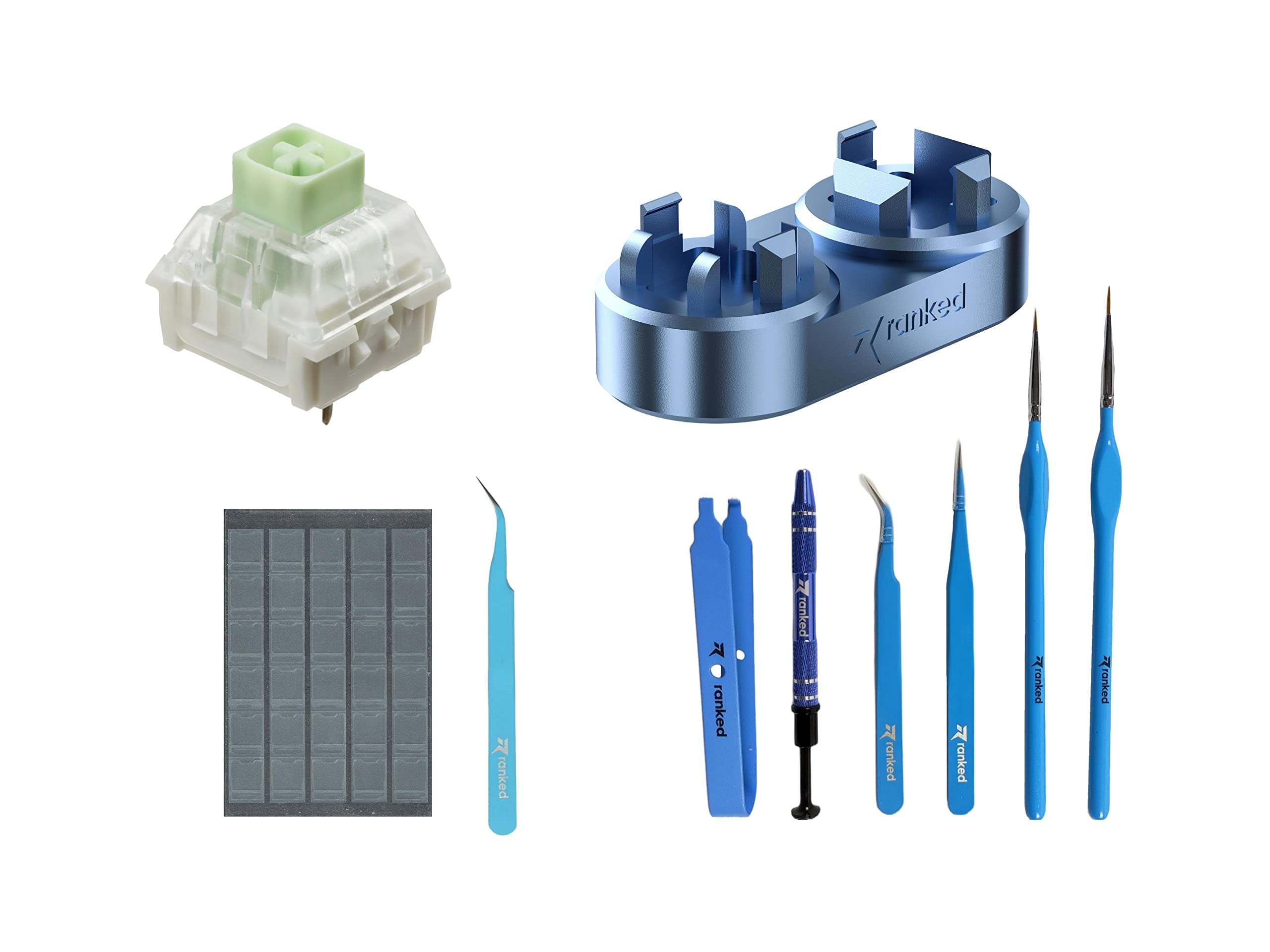 Bundle of 120 Kailh Box Jade Switches | Ranked Premium CNC Machined Switch Opener | HTV + PC Switch Film and Lube kit