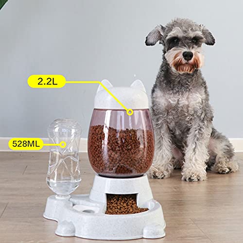 FUUIE Bowls for Food and Water Automatic Cat Drinking Water Dispenser Kitten Dog Food Bowl Waterer Non Wet Mouth Antioverturning Pet Feeding Container (Color : Blue)