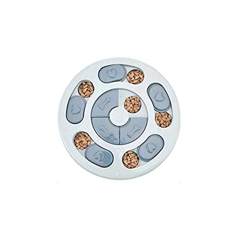 FUUIE Bowls for Food and Water Dog Bowl Pet Training Puzzle Slow Food Bowl Leaking Food Reward Dog Game Bowl for Dog Cat Funny Slow Eat Biting Interactive Toys (Color : Blue, Size : Round)