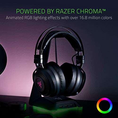Razer Nari Wireless 7.1 Surround Sound Gaming Headset: THX Audio, Auto-Adjust Headband & Swivel Cups, Chroma RGB, Retractable Mic, For PC, PS4, PS5, Black