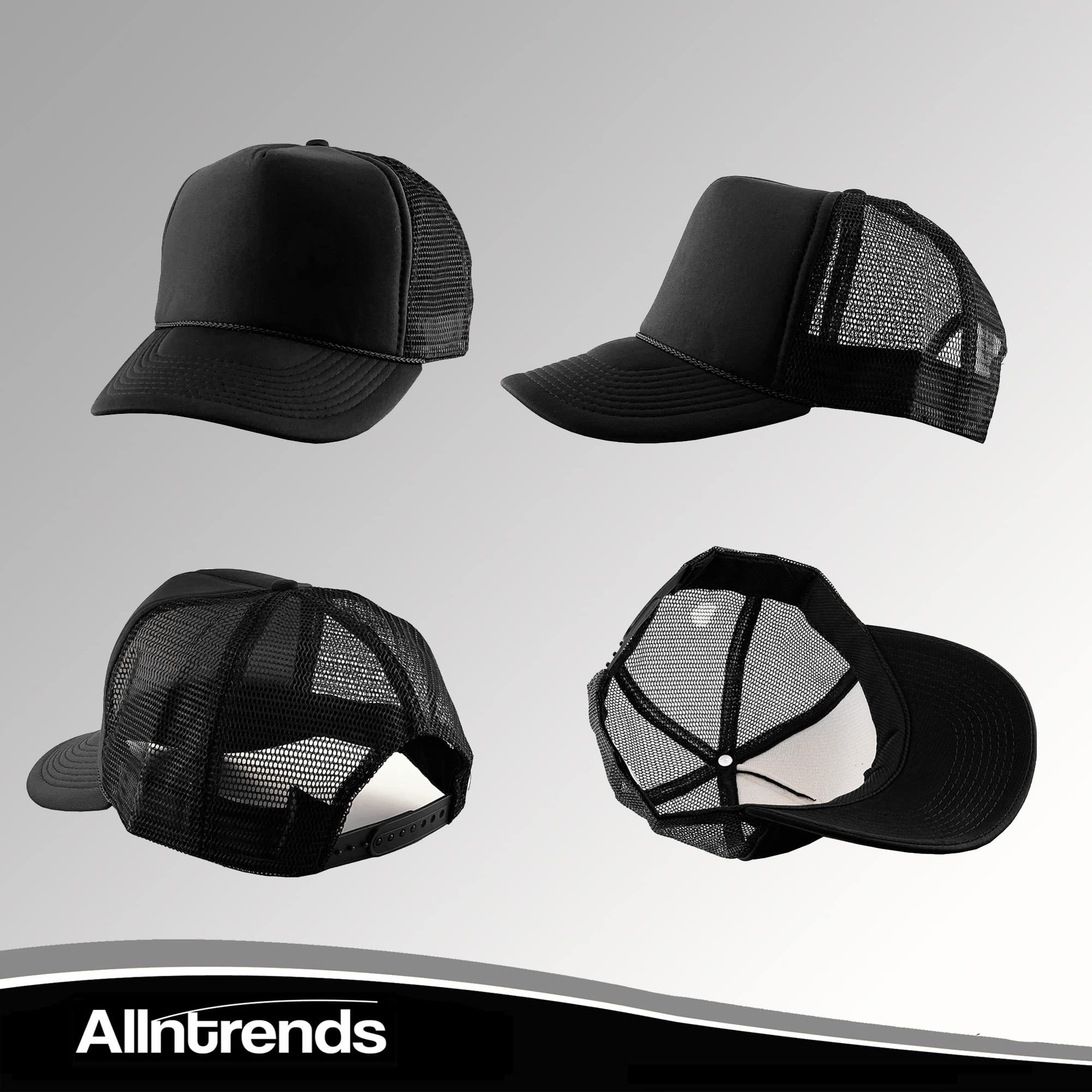 ALLNTRENDS Pizza Slut Trucker Hat Embroidered Adult Baseball Cap Adjustable Snapback (Black)