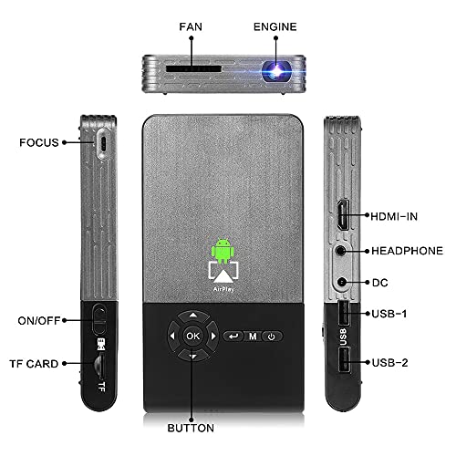 ZGJHFF Mini DLP Projector Portable Proyector LED DLP Beamer Home Cinema Support (Size : 32GB)