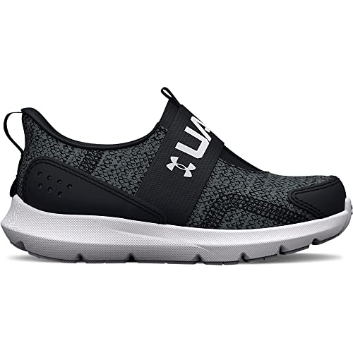 Under Armour Baby Boys Infant Surge 3 Slip On Running Shoe, (001) Black/Black/White, 8