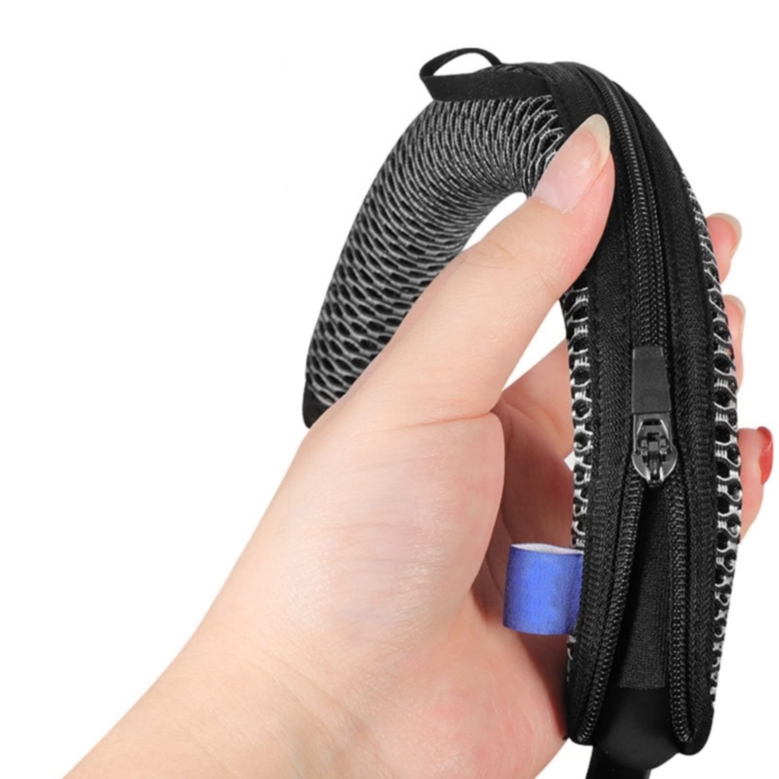 Ferbao Headband Cover Head Beam Protective Sleeve Compatible with Sony WH-1000XM5 Headphones,Headband Protector with Zipper Cushion and Hanger (Black+White)