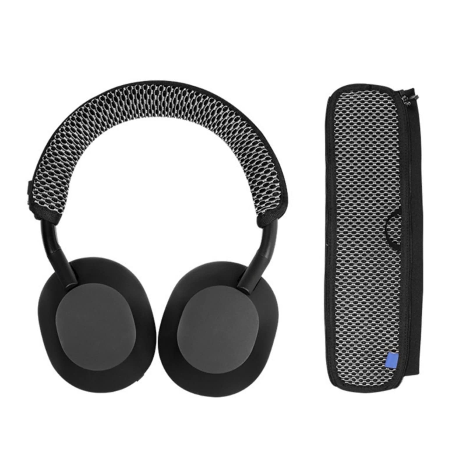 Ferbao Headband Cover Head Beam Protective Sleeve Compatible with Sony WH-1000XM5 Headphones,Headband Protector with Zipper Cushion and Hanger (Black+White)