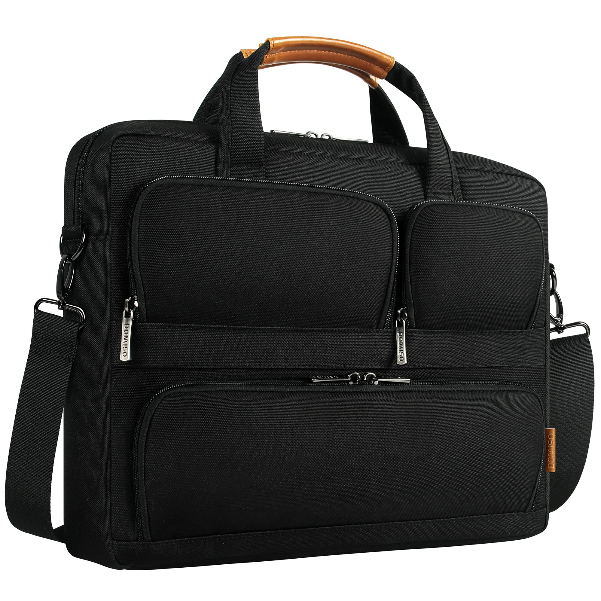 DOMISO 17-17.3 Inch Laptop Bag Business Briefcase with Shoulder Strap Messenger Bag Compatible with 17" Laptops/17.3" HP Pavilion/MSI GS73VR Stealth Pro/Dell Inspiron 17/Acer/ASUS,Black
