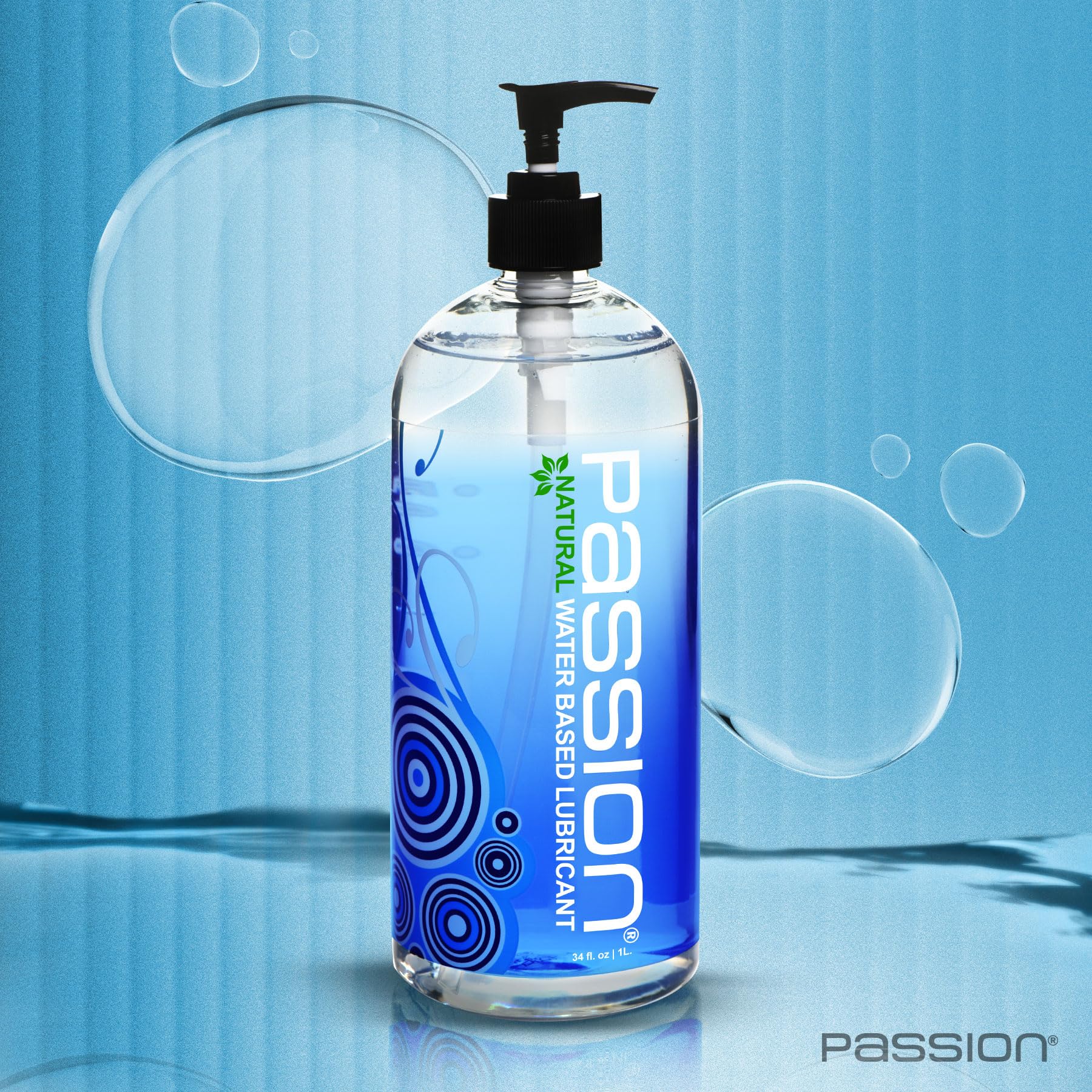 Passion Natural Water-Based Personal Lubricant Twin Pack, Premium, Non-Sticky, Easy-to-Clean Formula for Smooth, Comfortable Use - 34 Fl Oz (Pack of Two)