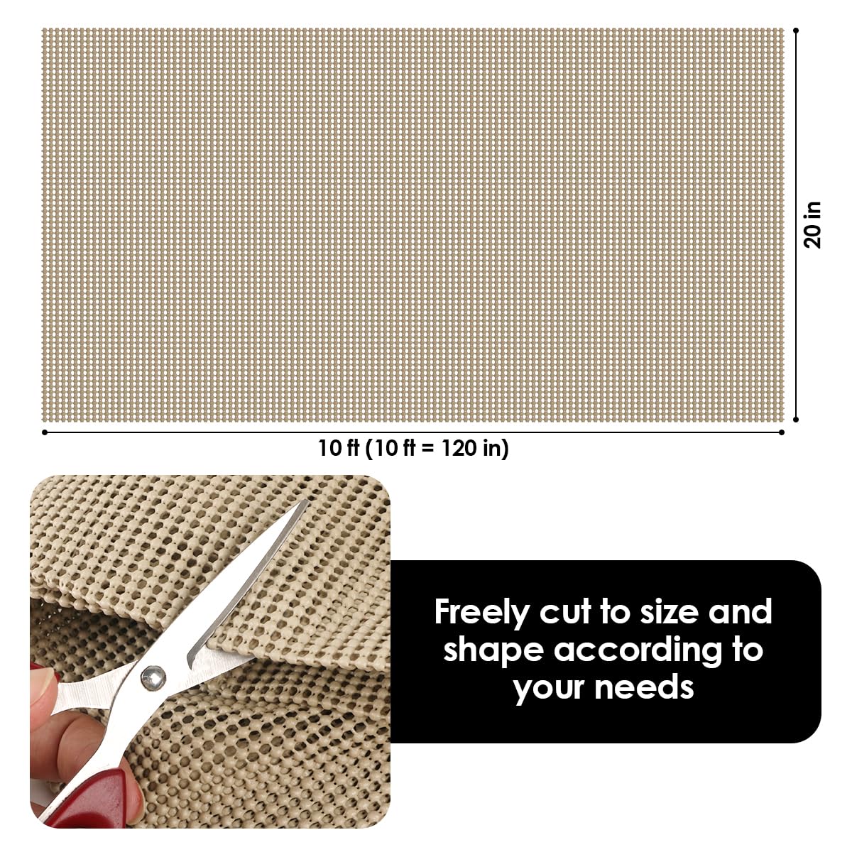 KOLOX 20 inch Shelf Liner for Kitchen Cabinets, Non Slip Shelf Paper & Drawer Liner, Non Adhensive White Drawer Liner 20 inch x 10 ft, Shelves Liner Strong Grip Liner for Kitchen