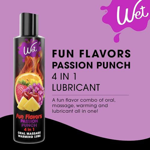 Wet Flavored Tasty Warming Lube Sampler (5- Pack), Five 1 Oz Bottles, Premium Personal Lubricant, for Men, Women and Couples, Ideal for Foreplay, Paraben Free, Gluten Free, Stain Free, Sugar Free