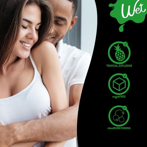 Wet Flavored Tasty Warming Lube Sampler (5- Pack), Five 1 Oz Bottles, Premium Personal Lubricant, for Men, Women and Couples, Ideal for Foreplay, Paraben Free, Gluten Free, Stain Free, Sugar Free