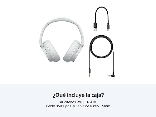 Sony WH-CH720 Noise Canceling Wireless Bluetooth Headphones - Built-in Microphone - up to 35 Hours Battery Life and Quick Charge - White