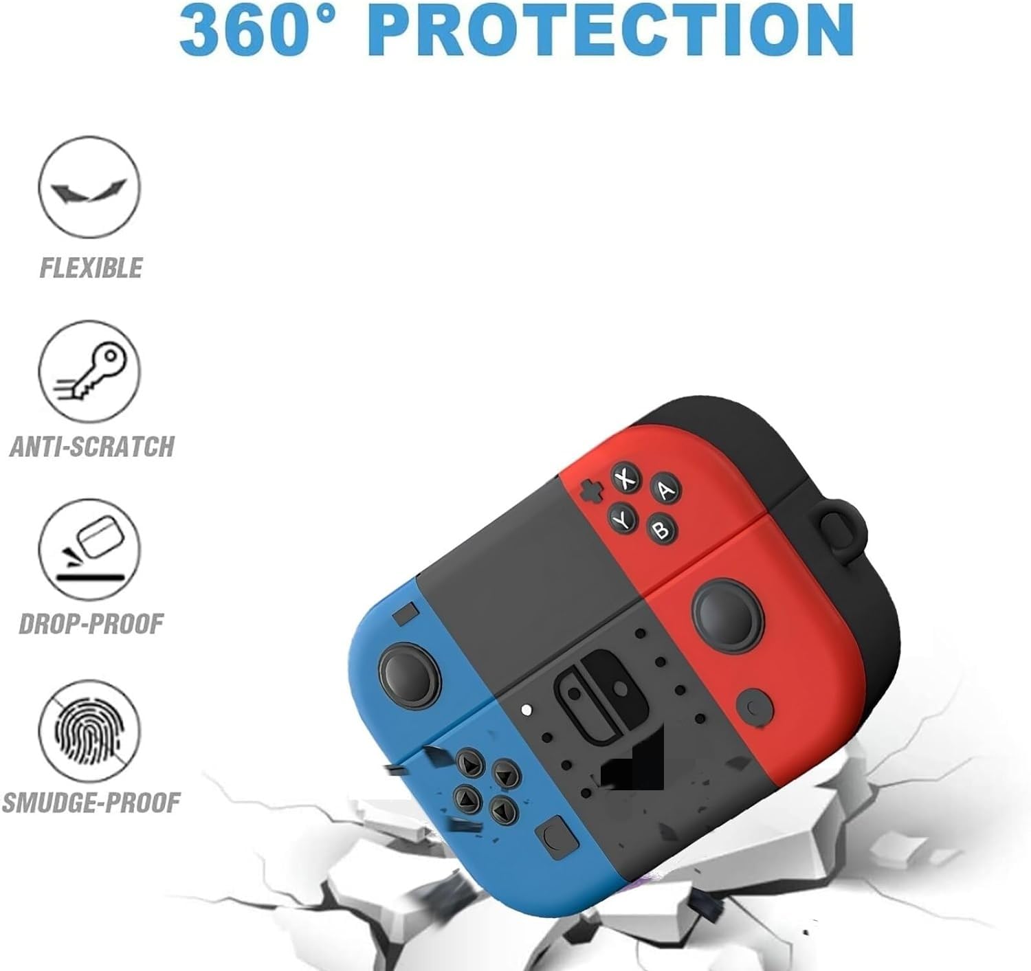 Case Compatible with Sony WF-1000XM5 with Keychain, Soft Silicone Anime Cartoon Games Console Shockproof Protective Compatible with WF-1000XM5 for Man Boys