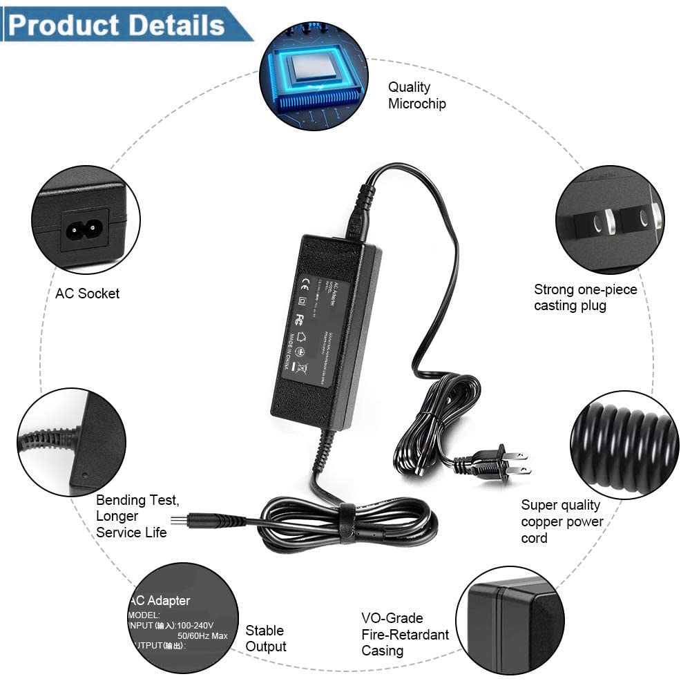 SupplySource 19V 2.37A Adapter Replacement for 2.1A WOWOTO H8 WOWOTO-H8-Black LED DLP Mini Projector