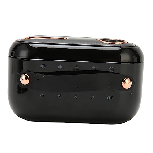 Video Projector, 3D Image 5G WIFI 4K Support Mini Projector for Outdoor for Car (Black)