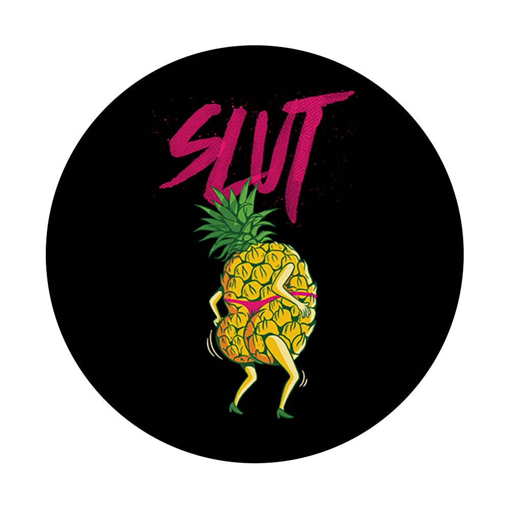 pineapple slut - pink thong PopSockets Swappable PopGrip