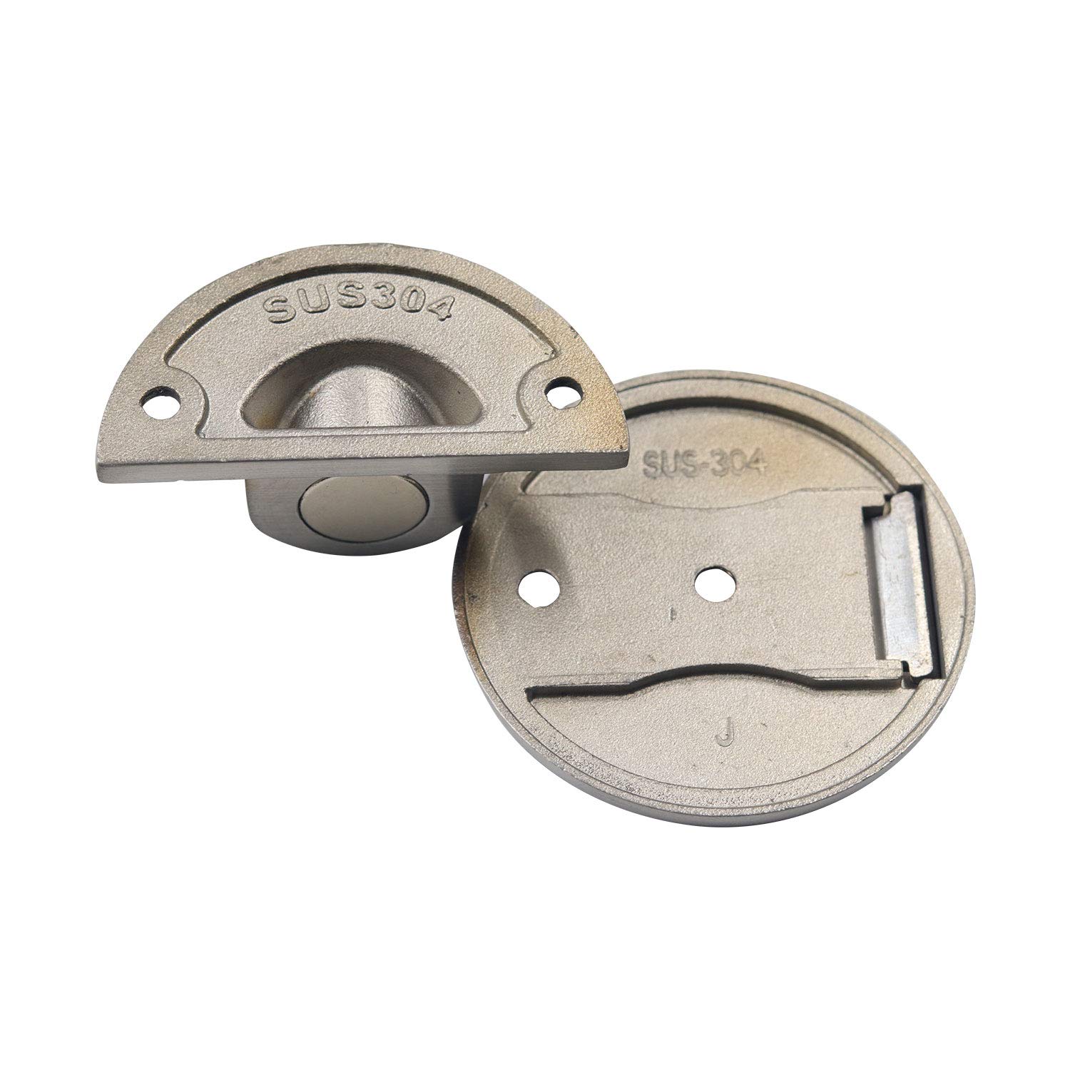 Door Stop, Magnetic Door Catch Doorstop Heavy Duty Brushed Finish with Screw Mount 304 Stainless Steel --Silver