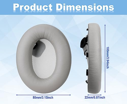 PhantAccy Replacement Ear Pads Cushions for Sony WH-1000XM4 Noise Canceling Headphones, with Soft-Touch Leather, Breathable Noise Isolation Memory Foam, Long-Lasting Comfort, Easy Installation (Gray)