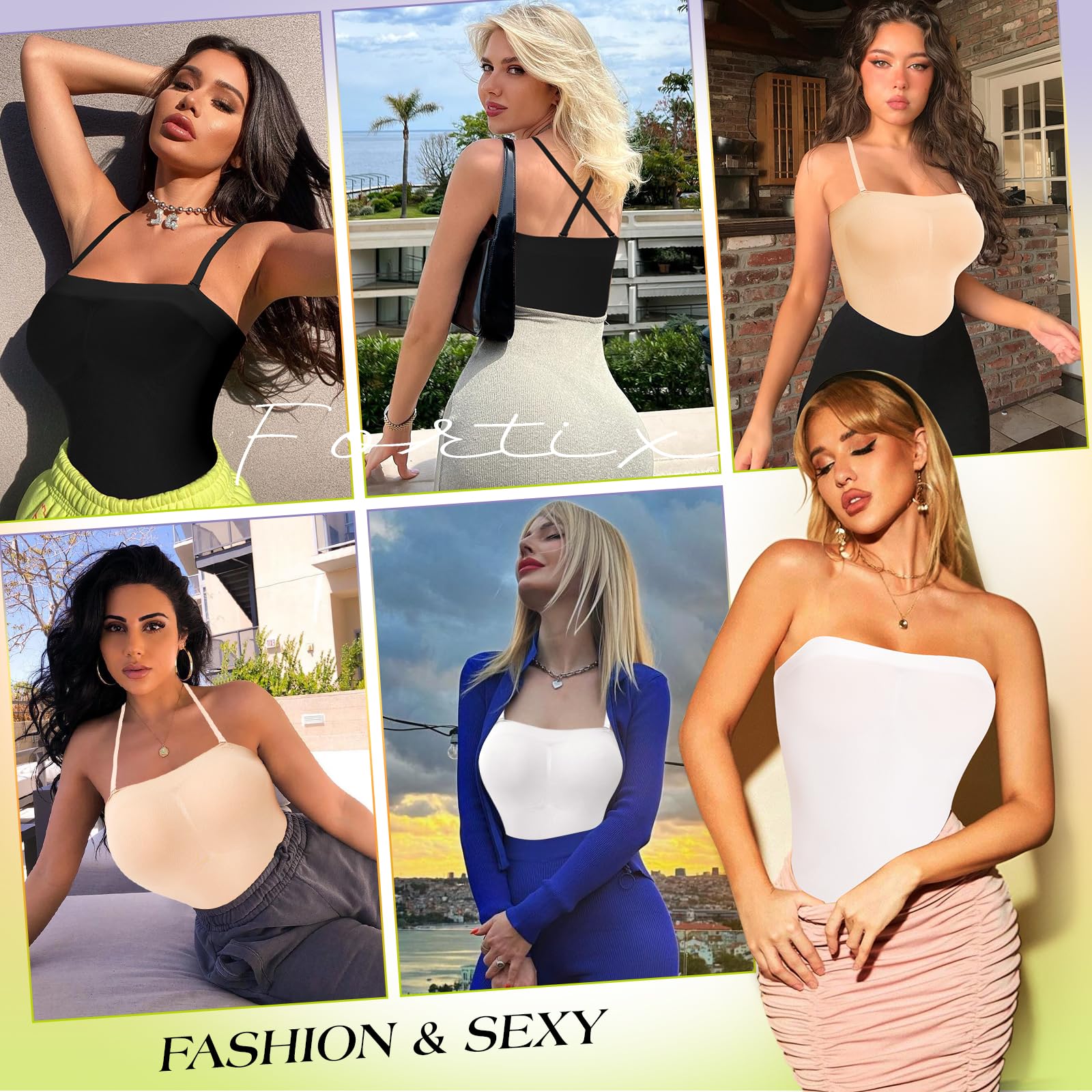 Strapless Shapewear Bodysuit for Women Tummy Control Full Body Shaper Snacthed Bodysuit Seamless Under Dresses