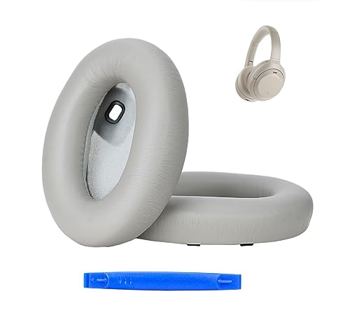 PhantAccy Replacement Ear Pads Cushions for Sony WH-1000XM4 Noise Canceling Headphones, with Soft-Touch Leather, Breathable Noise Isolation Memory Foam, Long-Lasting Comfort, Easy Installation (Gray)