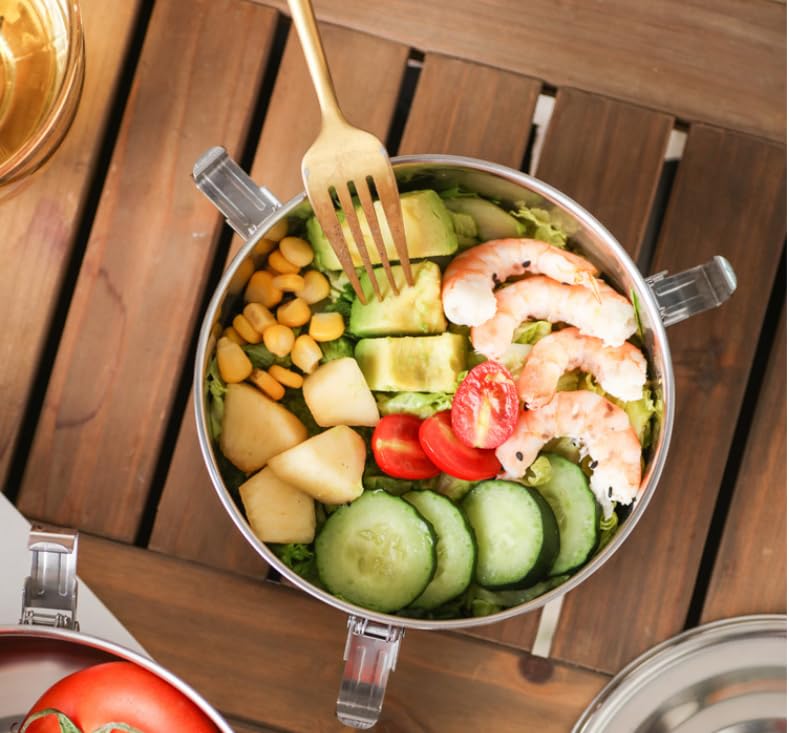 Allprettyall Premium Stainless Steel Food Storage Containers 304 Grade The Original Leak-Proof, Airtight, Smell-Proof - Perfect For Camping Trips, Lunches, Leftovers, Soups, Salads