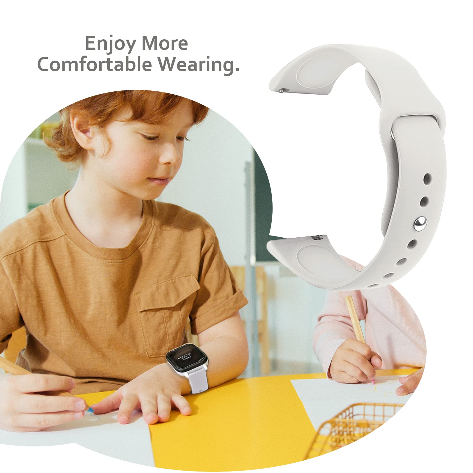 NewJourney Compatible with SyncUP Kids Watch Band, 3Pack Bands Compatible with Tmobile Sync UP Kids Watch Band, Soft Silicone Sport 20mm Watch Band Replacement (Pink/Purple/Light White)