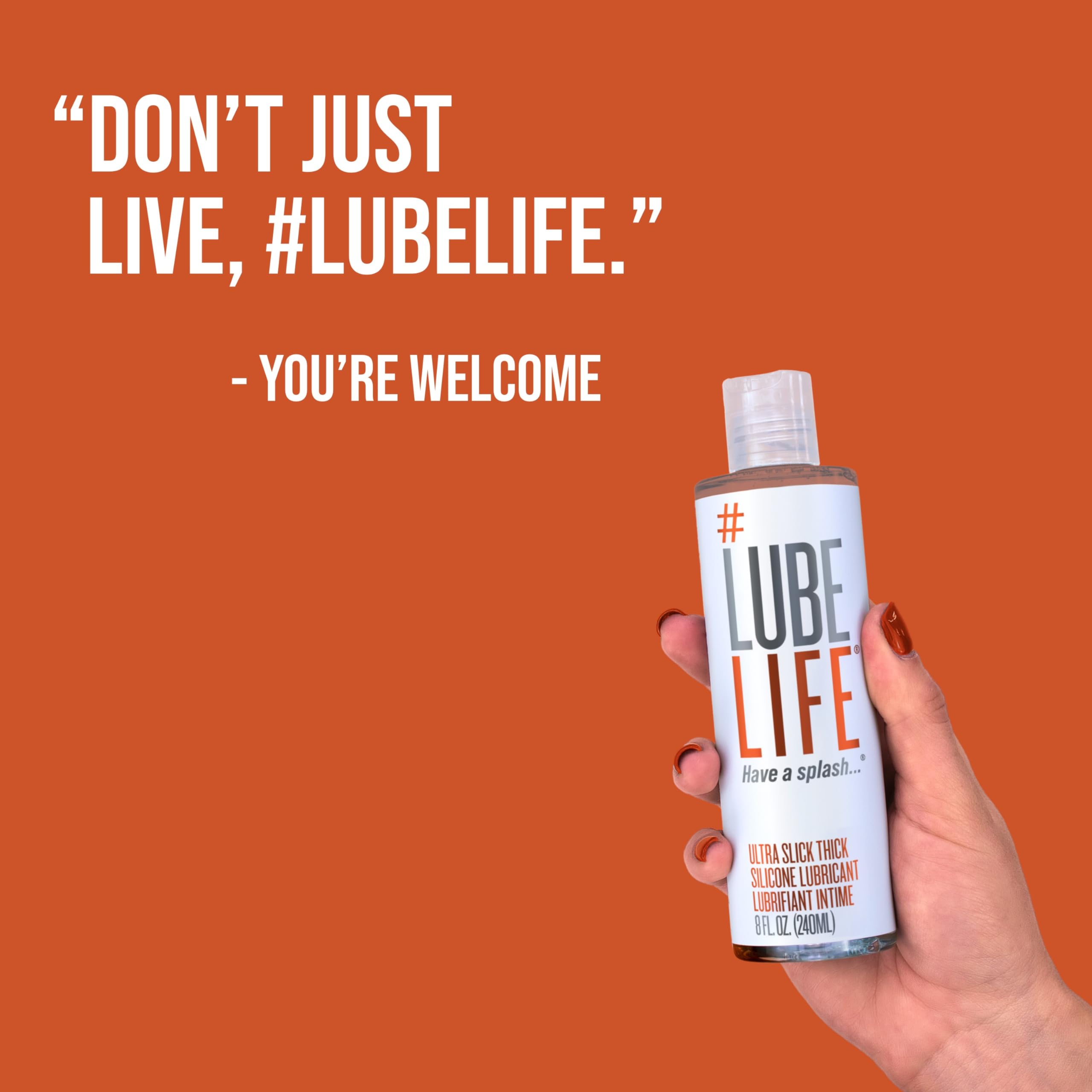#LubeLife Ultra Thick Slick Silicone-Based Lubricant, Water Resistant, Thick Silicone Lube for Men, Women and Couples, 8 Fl Oz